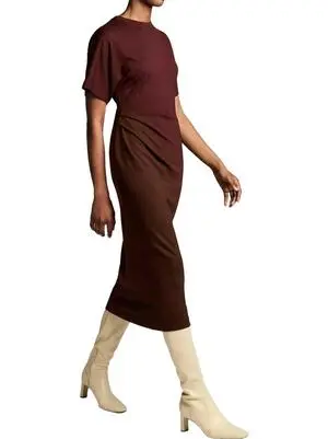 VINCE Vince Ruched Midi Dress