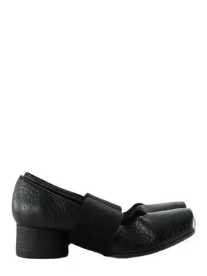 UMA WANG Crinkled-effect Block-heel Ballet Pumps - Black