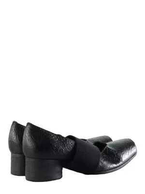 UMA WANG Crinkled-effect Block-heel Ballet Pumps Black