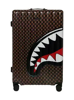 SPRAYGROUND Sharks In Paris Bubble-check Luggage - Brown