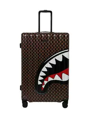 SPRAYGROUND Sharks In Paris Bubble-check Luggage - Brown
