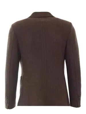 CIRCOLO 1901 Single-breasted Wool-blend Jacket - Brown