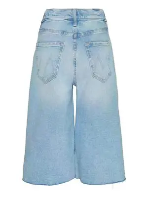 MOTHER The Whole Lot Frayed Denim Shorts - Blue