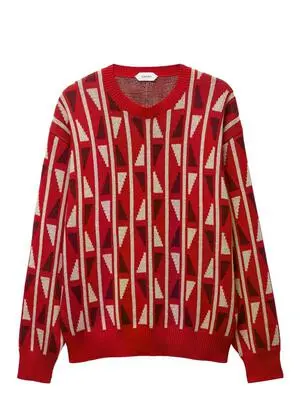 VERSACE Versace Jacquard Wool & Cashmere Knit Jumper