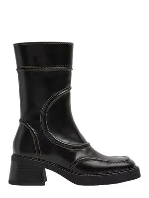 MIISTA Malene Panelled Leather Boots - Black