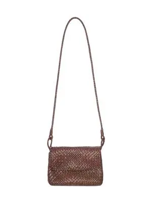 IBELIV Paris Woven Leather Cross Body Bag - Brown