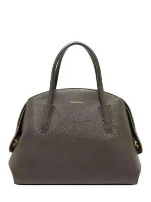 COCCINELLE Tylde Grained Leather Tote Bag Brown