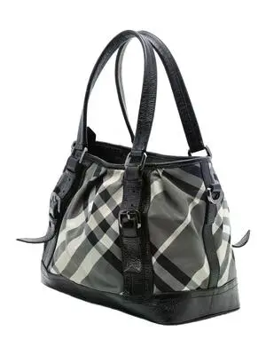 Burberry Beat Check Nylon Lowry Satchel - Grey