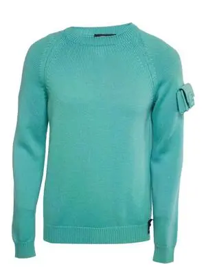 Fendi Wool Baguette Pocket Crew Neck Sweater - Blue