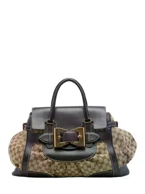 Gucci GG Canvas And Leather Dialux Queen Tote Bag Neutrals