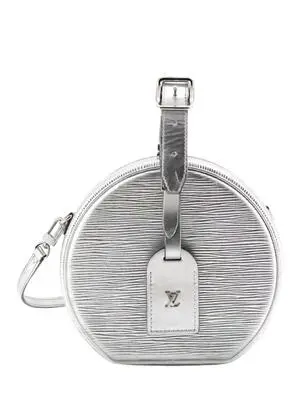 LOUIS VUITTON Petite Boite Chapeau Bag Epi Leather Satchel Silver