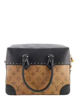 LOUIS VUITTON City Malle Handbag Reverse Monogram Canvas And Leather Mm Satchel - Black