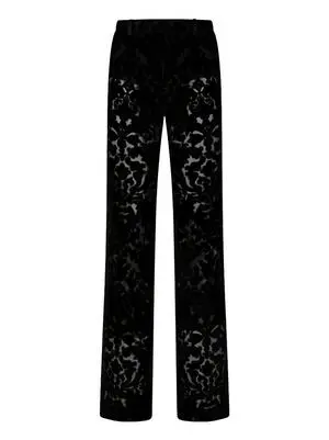 Gucci Floral Devoré Velour Pants - Black
