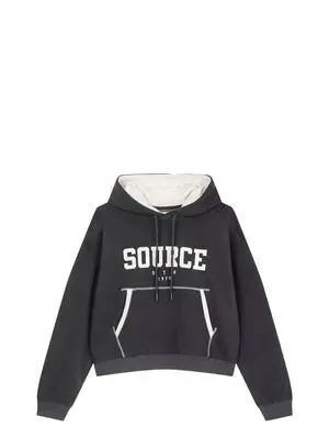 STUDIO TOMBOY Logo-print Cropped Hoodie - Grey
