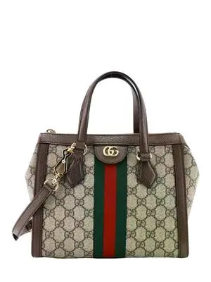 GUCCI Gucci Ophidia Top Handle GG Coated Canvas Small Tote Bag