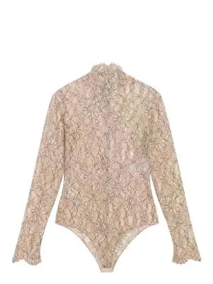 Valentino Garavani Valentino Garavani Rebrodé Lace Bodysuit Neutrals