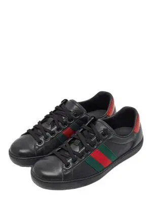 GUCCI Gucci Ace Web Leather Sneakers