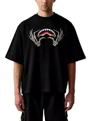 SPRAYGROUND Glow In The Dark Shark Bone Graphic-print T-shirt - Black