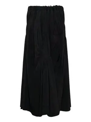 Y’s Gather-pleated Wide-leg Trousers - Black