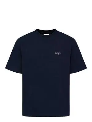 Drole De Monsieur Bellissima Logo-embroidered T-shirt - Blue