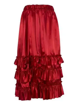 Noir Kei Ninomiya Ruffled Elasticated-waist Maxi Skirt - Red