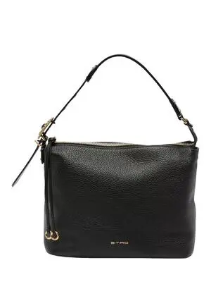 Etro Grainy Leather Shoulder Bag Black