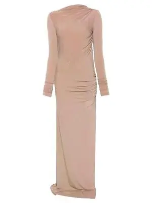 Andamane Sophie Ruched Open-back Maxi Dress - Neutrals