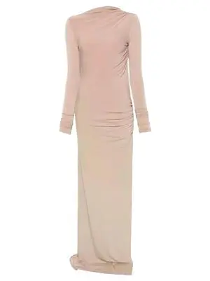 Andamane Sophie Ruched Open-back Maxi Dress - Neutrals