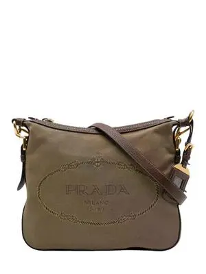 Prada Canapa Logo Crossbody Bag - Neutrals