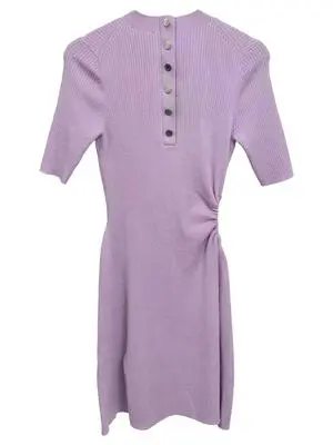Maje Rib-knit Cut-out Dress - Purple