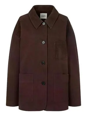 STUDIO TOMBOY Corduroy-trim Patch-pocket Coat - Brown