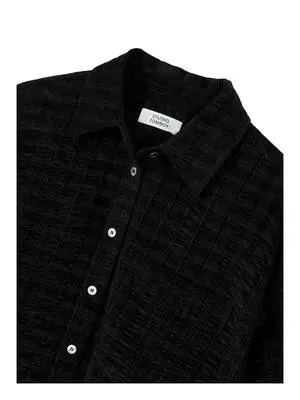 STUDIO TOMBOY Corduroy Drawstring Shirt - Black