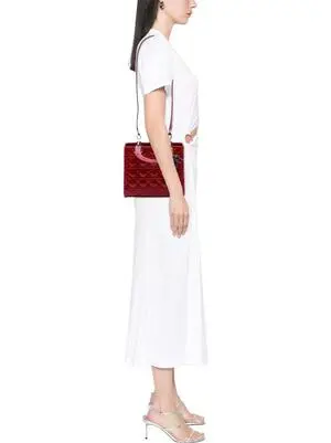 Dior Patent Cannage Lady Satchel - Red