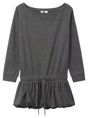 Izzue Off-shoulder Bubble-hem Mini Dress - Grey