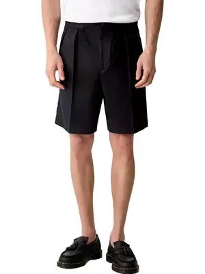 WACKO MARIA Pleated Logo-patch Shorts - Blue