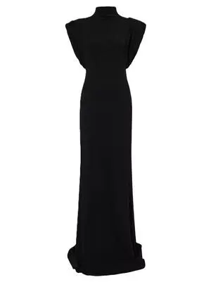 MUGLER Draped Sleeveless Gown - Black
