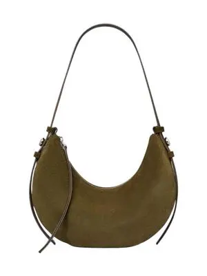 Tory Burch Tory Burch Romy Suede Half Moon Bag Green
