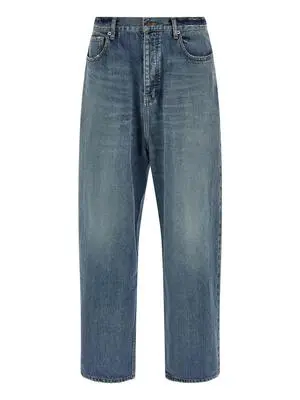 Balenciaga Distressed Baggy Jeans - Blue