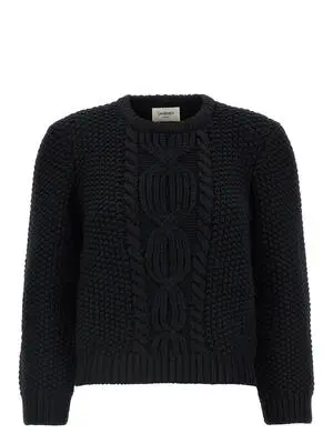 Saint Laurent Virgin Wool Crew Neck Sweater - Black