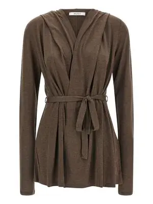 Max Mara Falda Jersey Cardigan - Brown