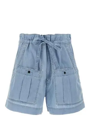 MARANT ETOILE Valdina Cotton Denim Shorts - Light Blue