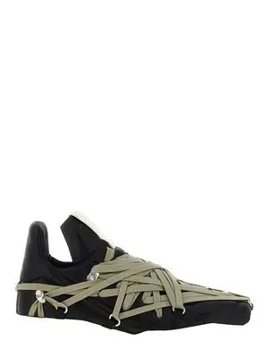 Rick Owens Megalace Geth Runner Leather Sneakers - Black