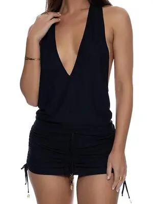 Luli Fama Cosita Buena T-back Mini Dress - Black
