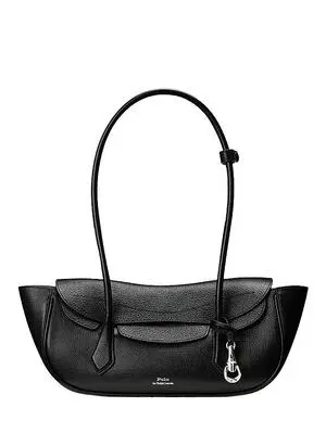 Polo Ralph Lauren Blaze Small Leather Shoulder Bag - Black