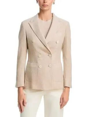 Eleventy Cashmere Double Breasted Jacket - Sand