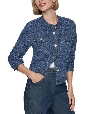 Sonia Rykiel Paris Sweater Denim Jacket - Denim Multi