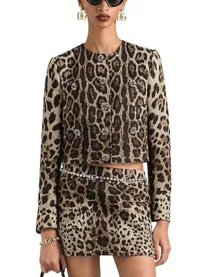 DOLCE & GABBANA Dolce & Gabbana Printed Brocade Single Breasted Jacket