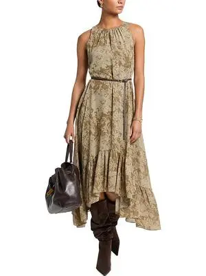 Michael Kors Printed High Low Midi Dress - Duffle