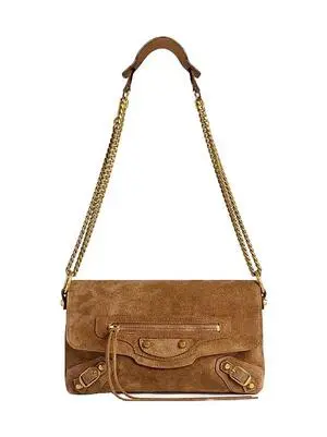 Balenciaga Le City Clutch With Chain - Camel