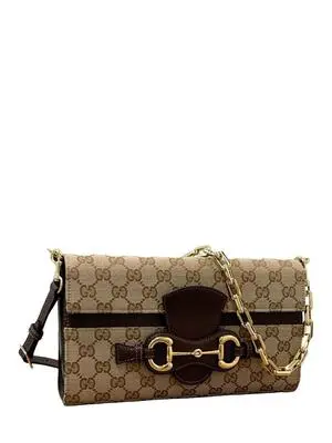 Gucci Horsebit Ristretto Medium Shoulder Bag - Beige
